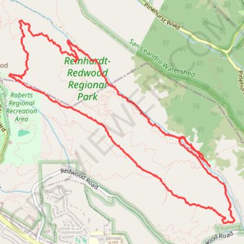 Redwood Regional Park Loop: trail, distance, elevation, map, profile ...